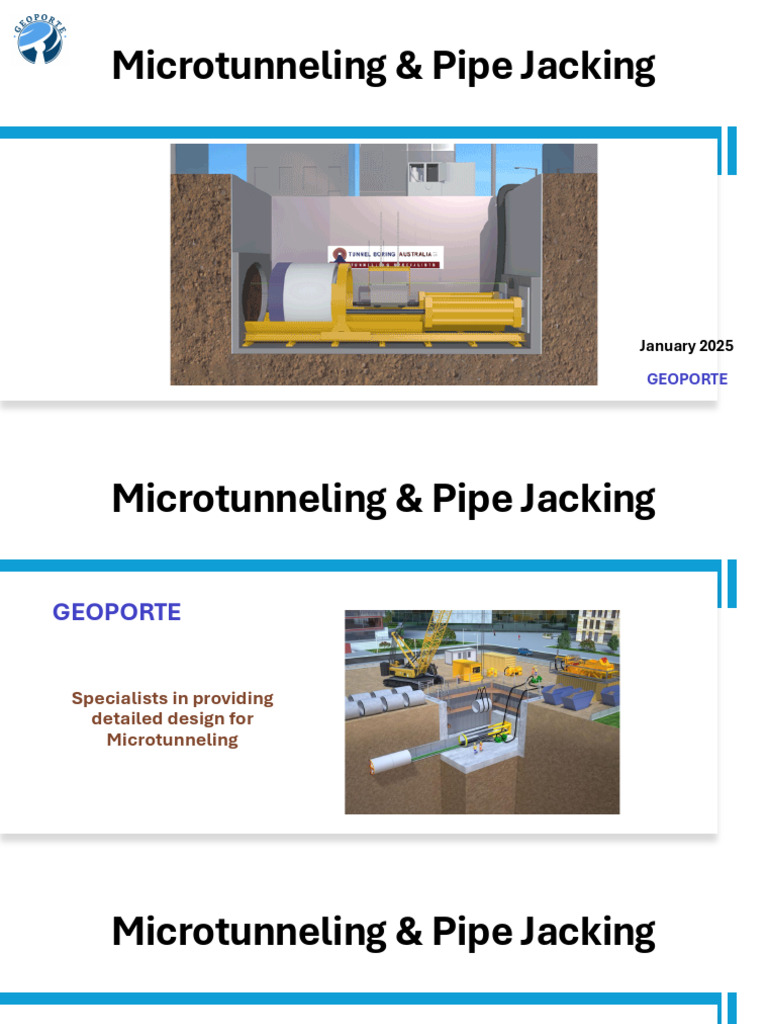 Microtunneling & Pipe Jacking | PDF | Geotechnical Engineering | Tunnel