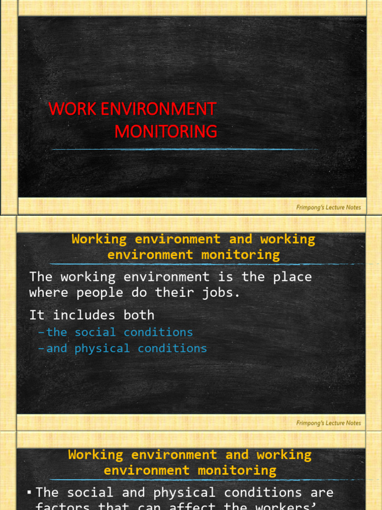 Work Environment MonitoringSlides | PDF | Occupational Hygiene | Safety