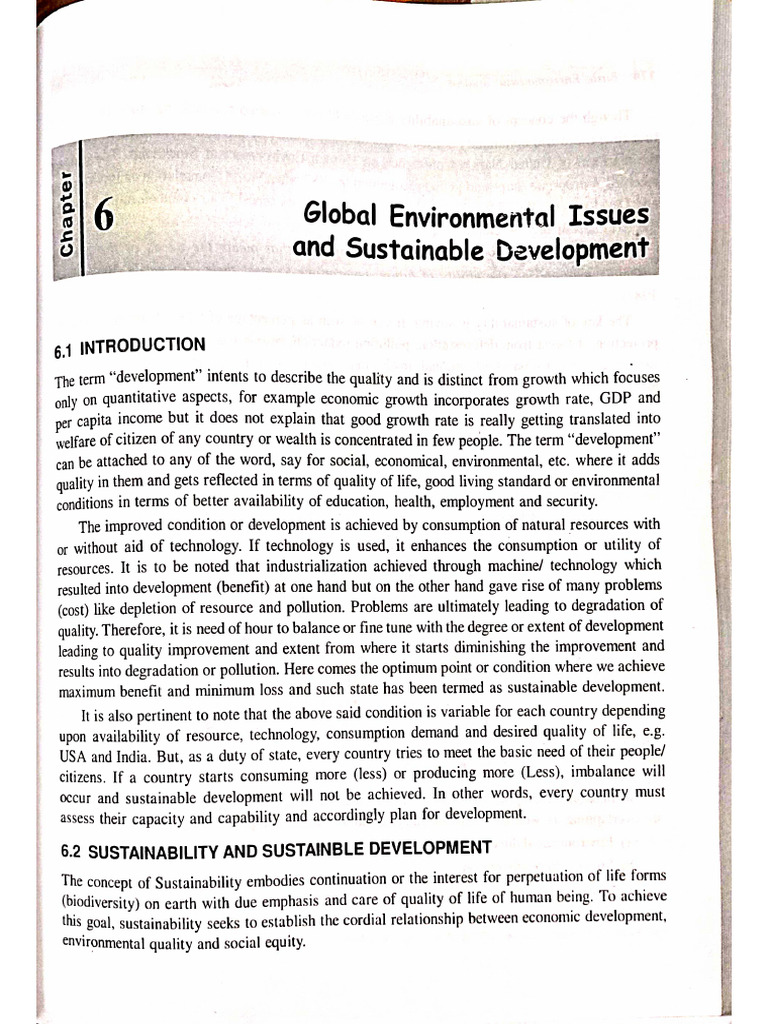 Chapter - 6 Global Environmental Issues and Sustainable Development | PDF
