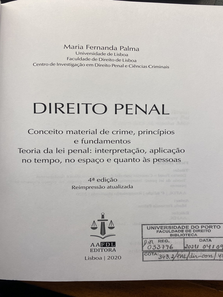 M.fernanda Palma, Direito Penal | PDF