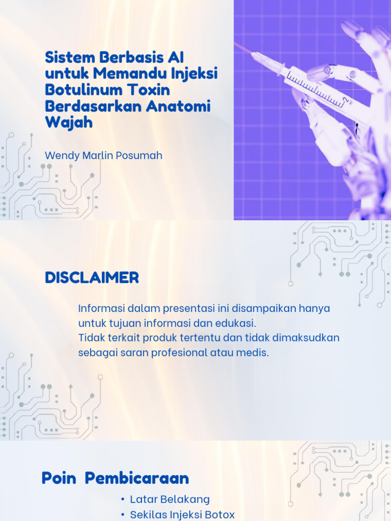 AI untuk Panduan Injeksi Botox Wajah | PDF