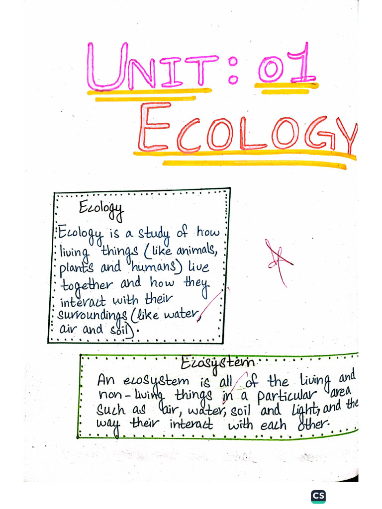 Unit 1 Ecology Work | PDF