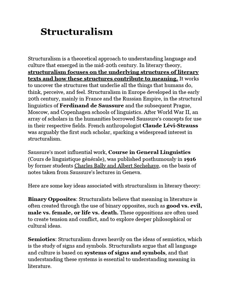 Structuralism and Post Structuralism | PDF | Semiotics | Semantics