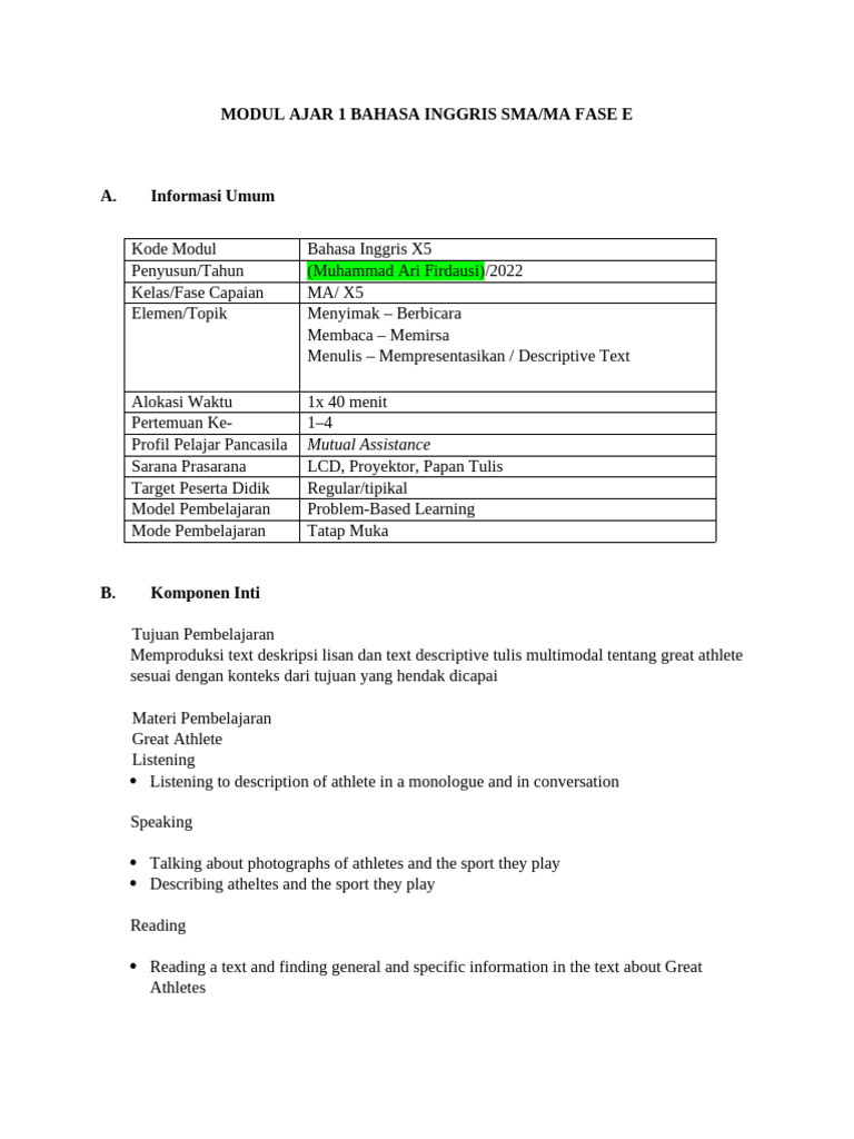 Modul Ajar RPP | PDF