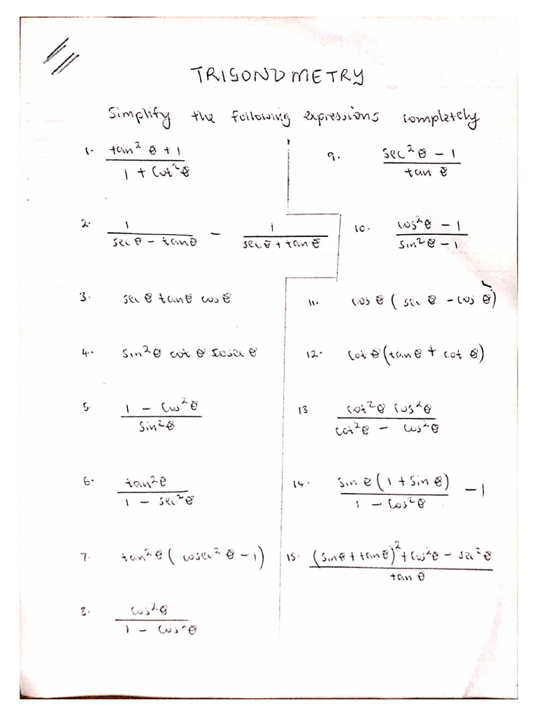 Trigonometry Advanced Level | PDF