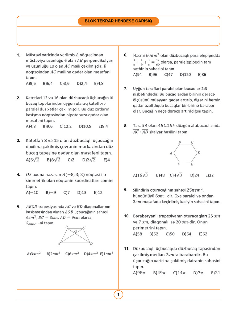 Blok - Tekrar - Hendese - Qarisiq (1) - 250526 - 212151 | PDF