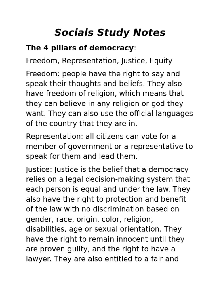 Four Pillars of Democracy Explained | PDF