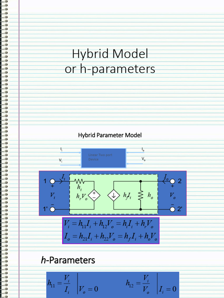 Lecture H Parameters | PDF