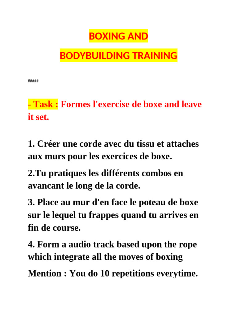 Bodybuilding Techniques for Boxers | PDF | Physical Fitness ...