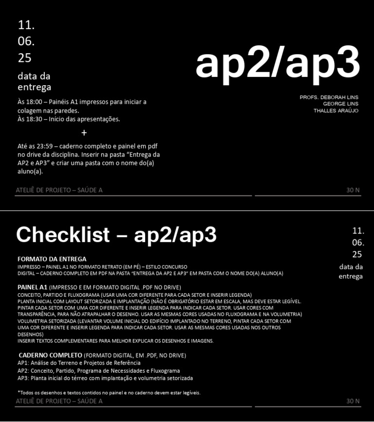 Checklist para Entrega AP2/AP3 | PDF
