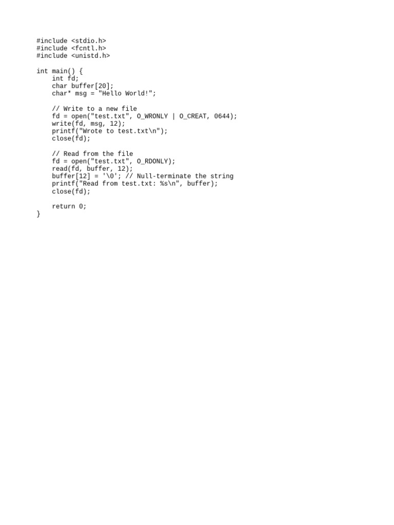 6) Open, Read, Write, Close | PDF