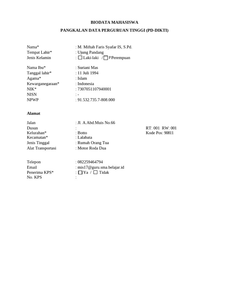 Miftah Farid - Bio | PDF