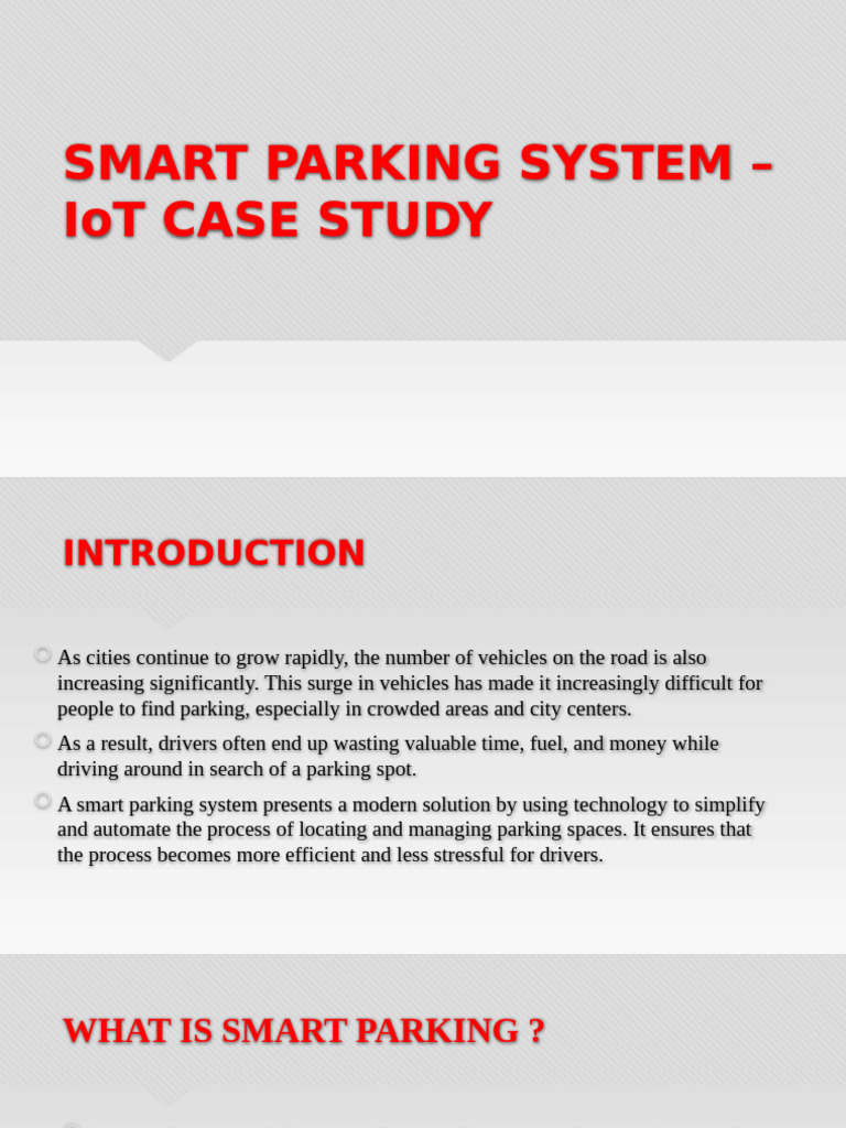 Smart Parking System | PDF | Parking | Internet Of Things