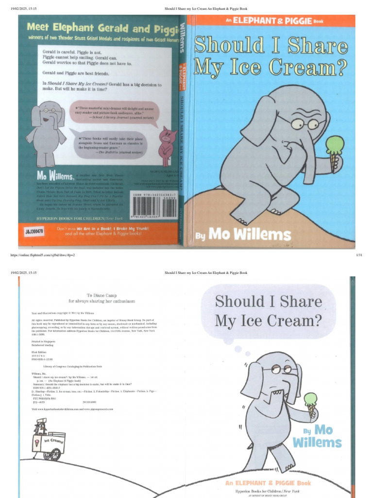 Should I Share My Ice Cream An Elephant & Piggie Book | PDF