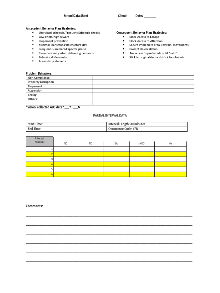 School Data Sheet - Sample | PDF