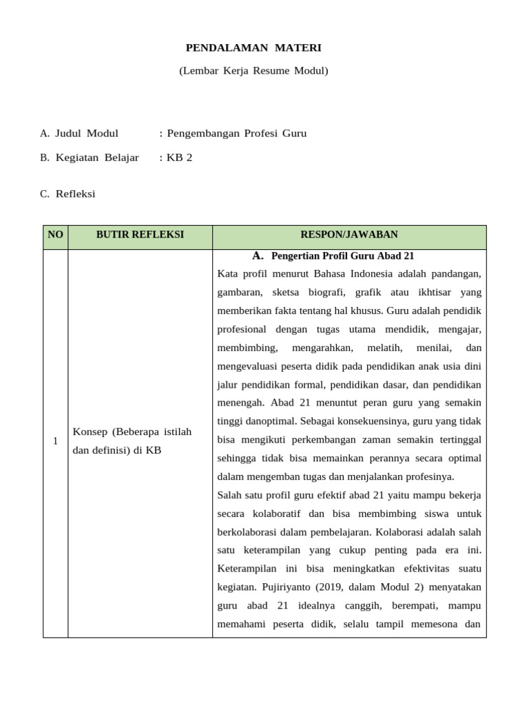 Resumi KB 2 Modul Profesi Guru | PDF