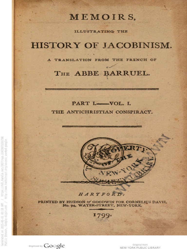 Memorias de La Historia Del Jacobinismo | PDF