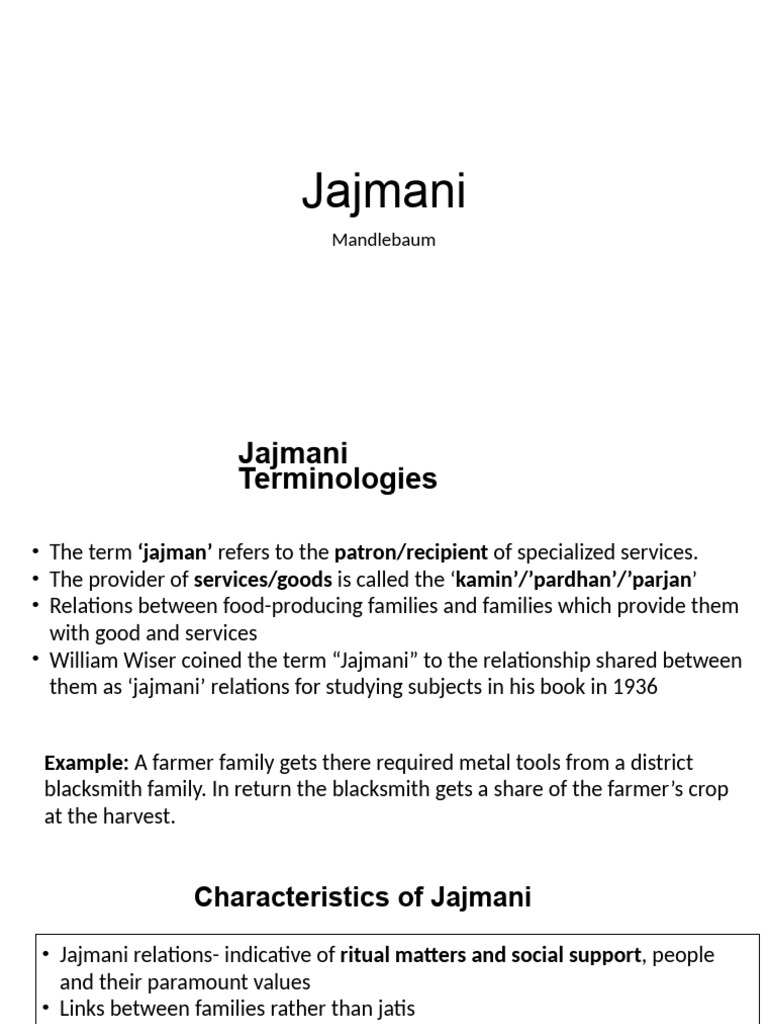 4 - Jajmani - Mandlebaum | PDF | Economies | Political Economy