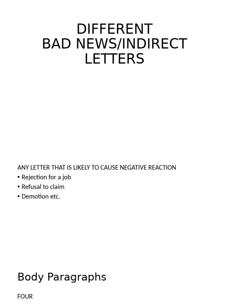 Bad News Letters. (Revised) | PDF