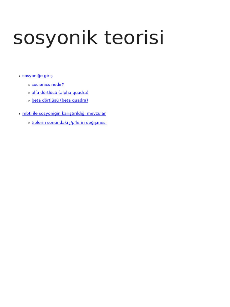Sosyonik Teorisi | PDF