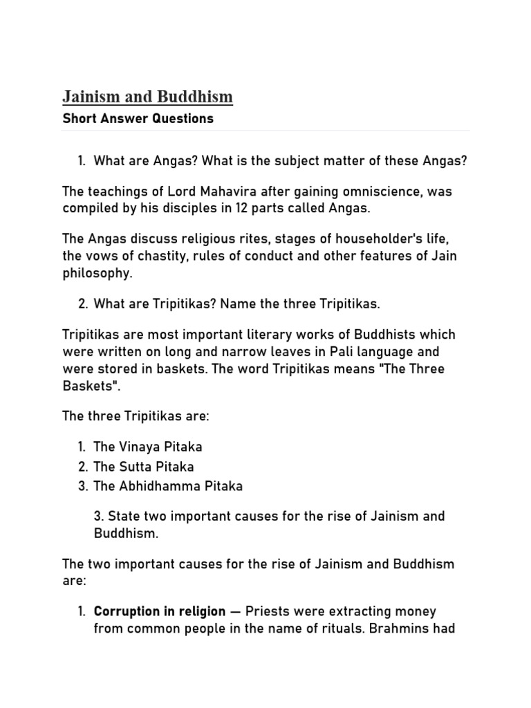 Jainism and Buddhism: Key Concepts and Causes | PDF | Moksha | Noble ...