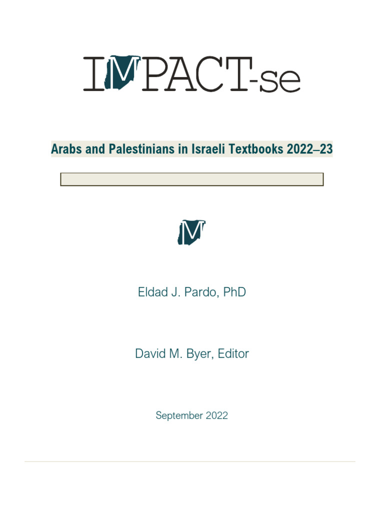 Arabs and Palestinians in Israeli Textbooks 2022-23 Special Report ...