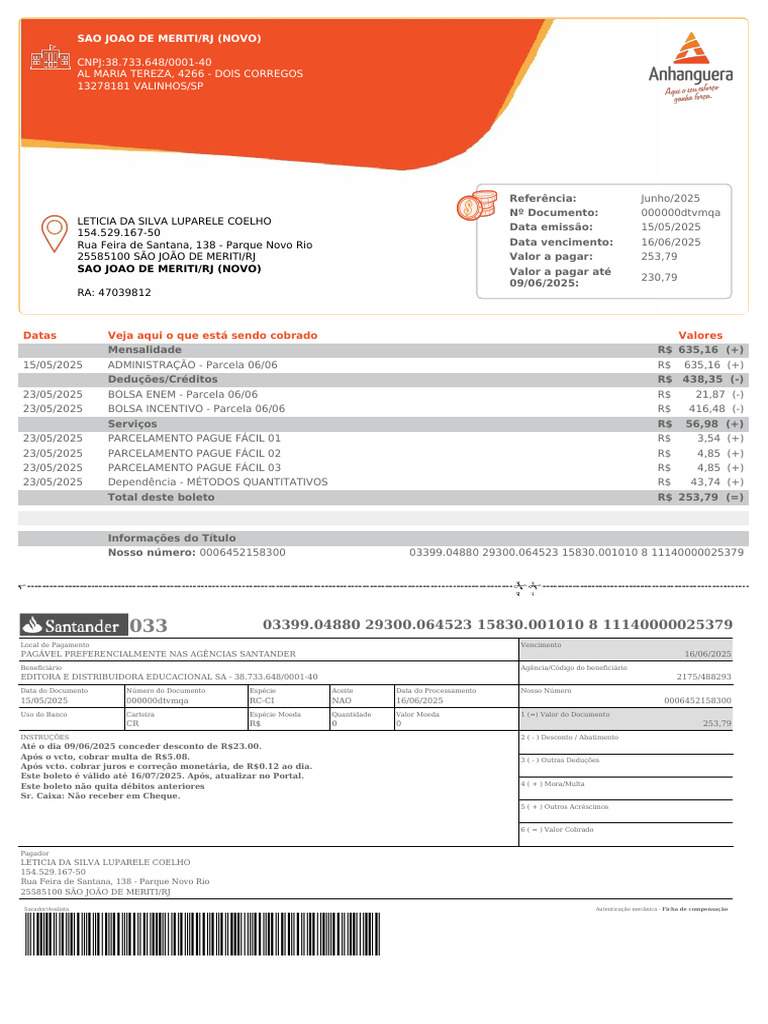 Boleto Editável para Faculdade 2025 | PDF | Tecnologia financeira ...