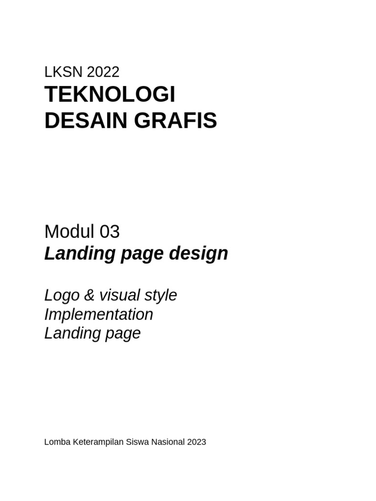 Panduan Desain Landing Page LKSN 2023 | PDF