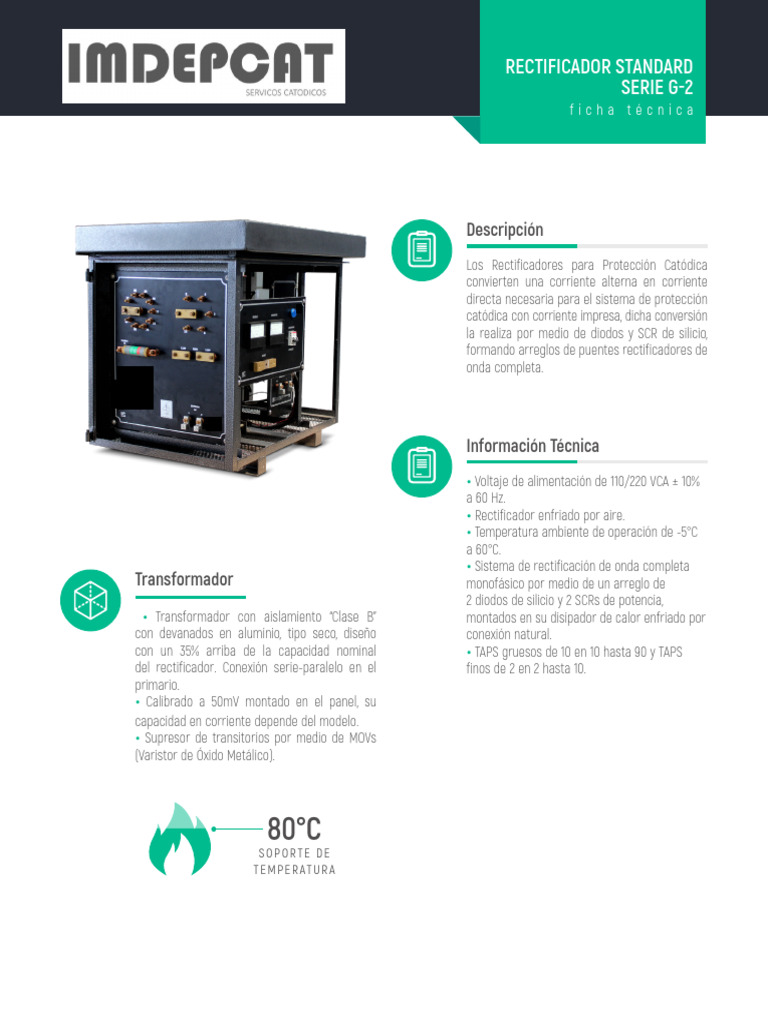 Ficha Tecnica Rectificador G-2 | PDF | Rectificador | Transformador