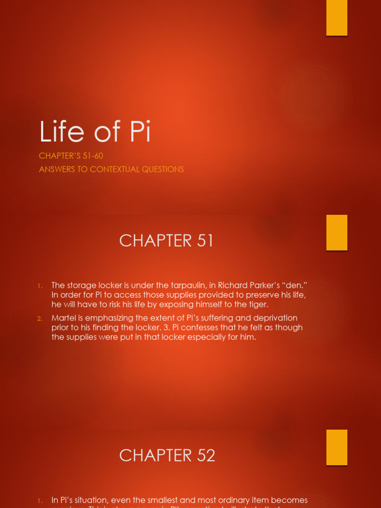 Life of Pi Chapters 51-60 Analysis | PDF | Fear | Tiger