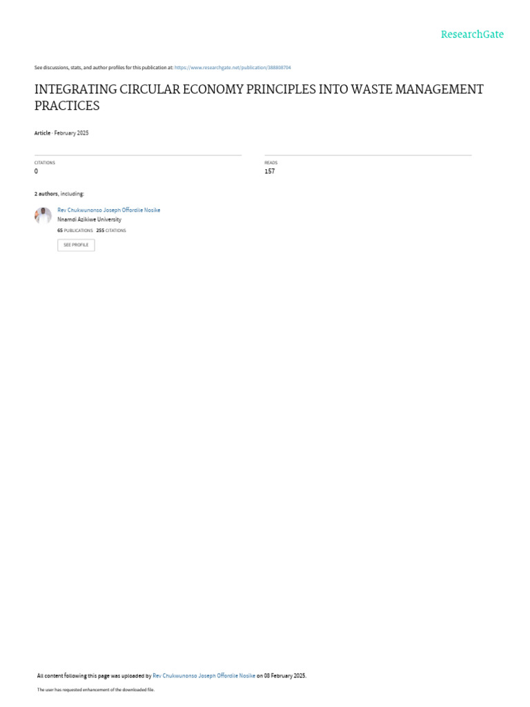 Circular Economy in Waste Management | PDF | Waste Management ...