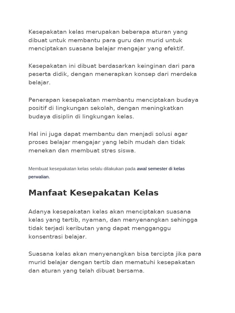 Kesepakatan Kelas Pdf
