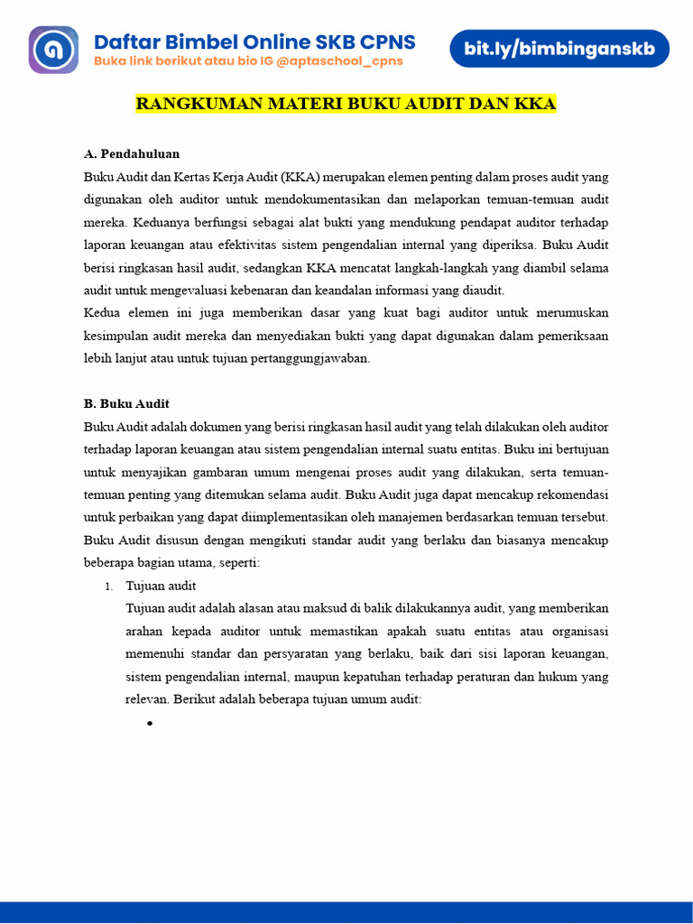 Elemen KKA dalam Proses Audit | PDF