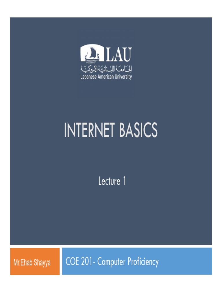 Lecture 2 - Internet Basics | PDF | Computer Network | Firewall (Computing)