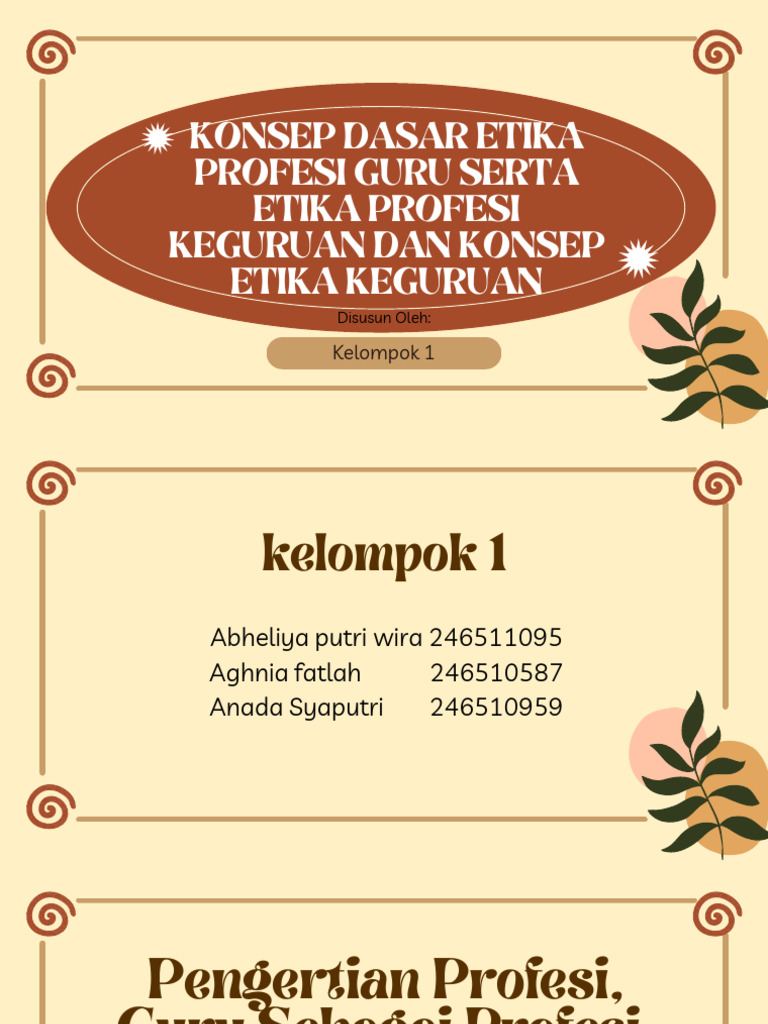 Konsep Dasar Etika Profesi Guru Serta Etika Profesi Keguruan Dan Konsep Etika Keguruan | PDF