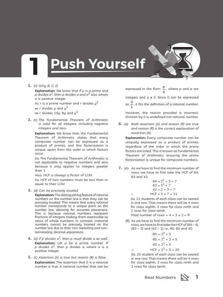 25-26 CBSE 10 Maths (Stan) Push Yourself Solutions | PDF | Numbers ...