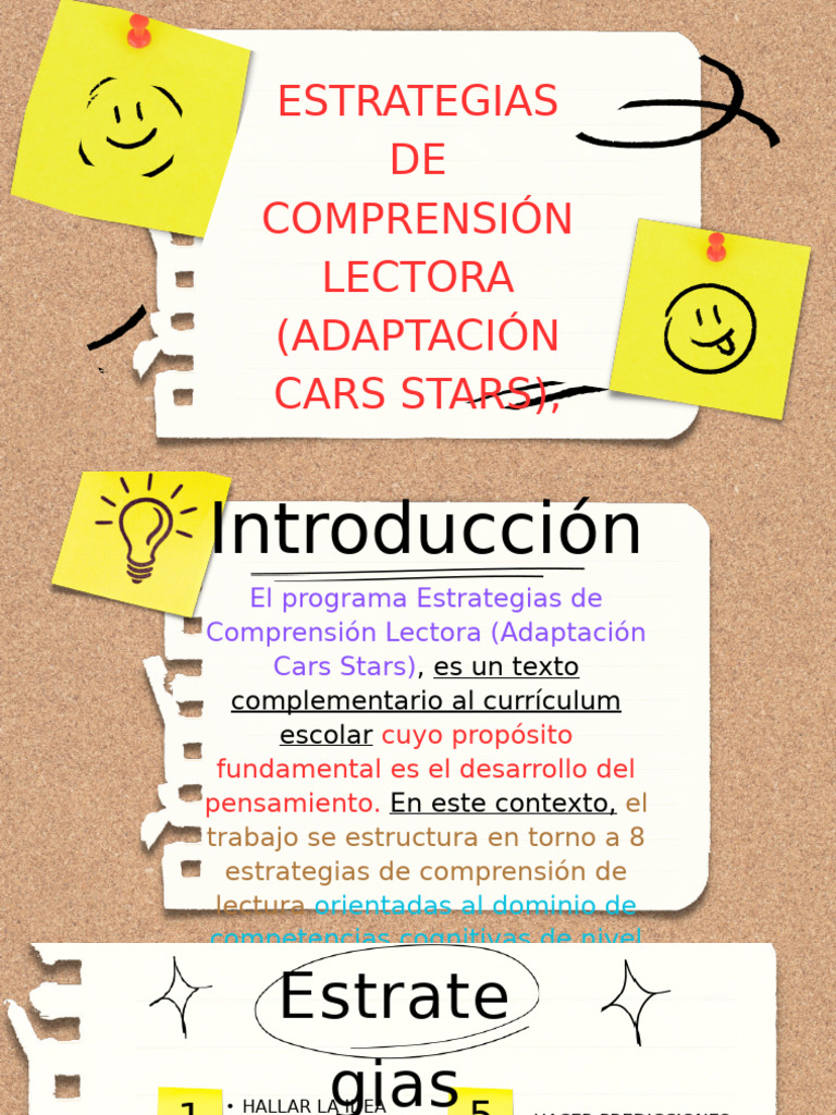 Estrategias de Comprensión Lectora CARS-STARS | PDF | Comprensión ...