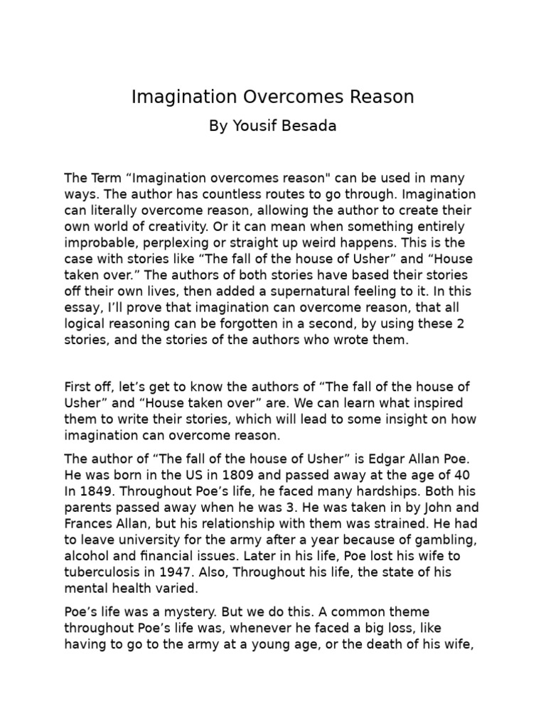 Imagination Overcomes Reason by Yousif Besada | PDF
