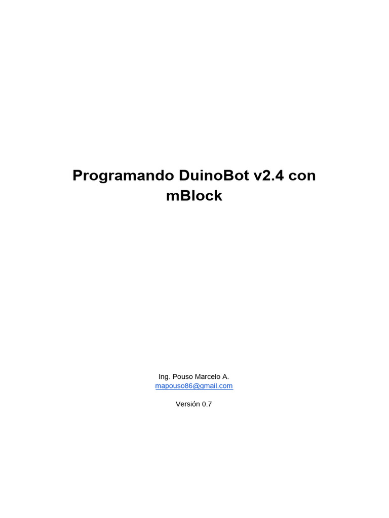 Tutorial - DuinoBot Con MBlock | PDF | Arduino | Informática