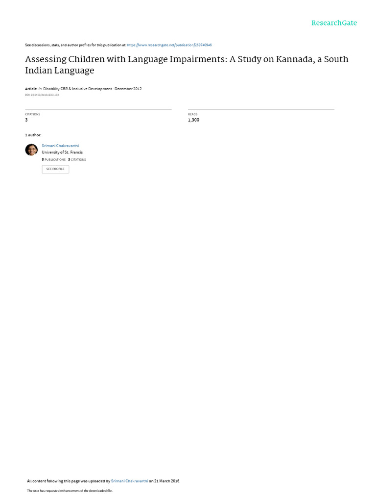 Assessing Children With Language Impairments A Stu | PDF | Semantics ...