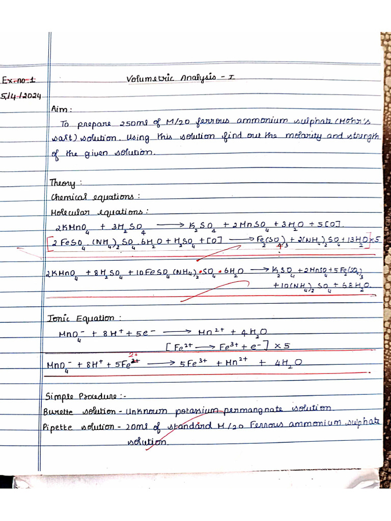 Volumentric - 1FAS vs. KMnO4 | PDF