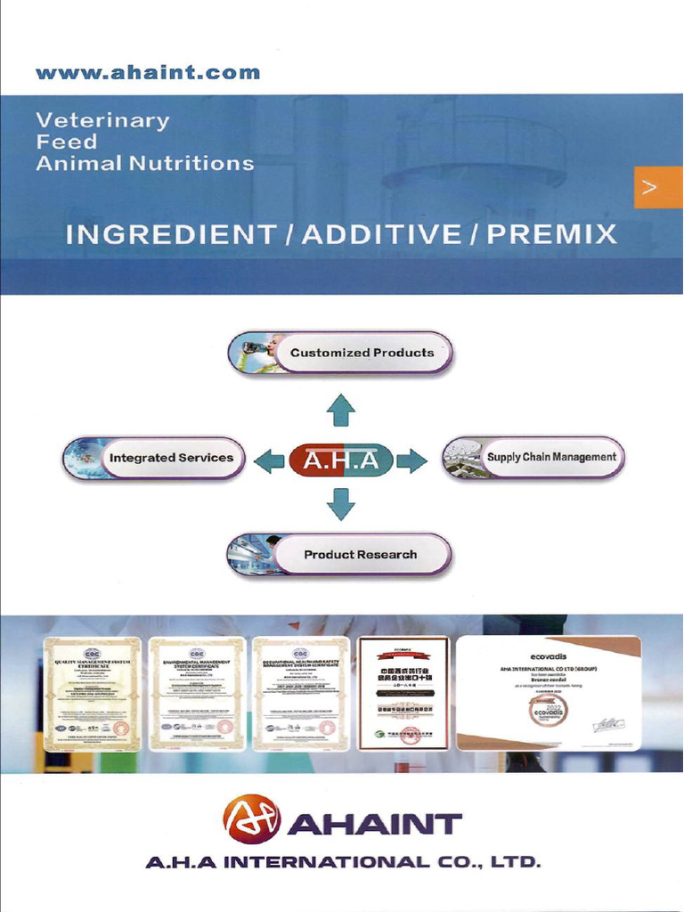 Veterinary - Animal Nutrition ZENITH-AHA | PDF