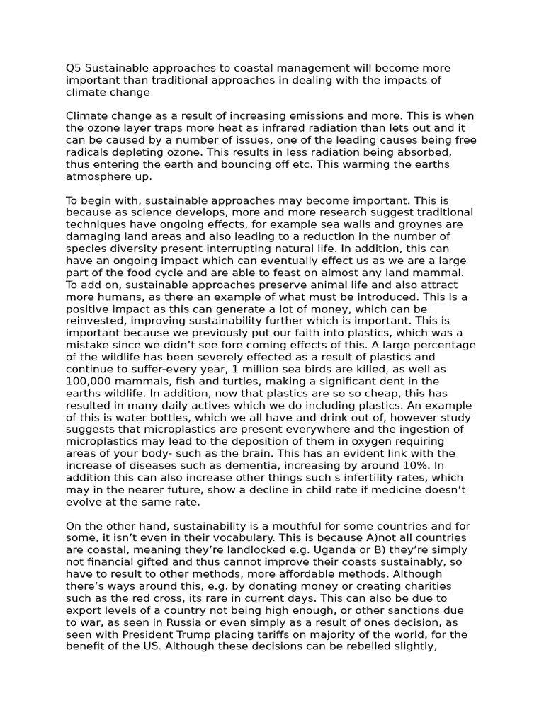Sustainable Coastal Management Strategies | PDF | Climate Change | Earth