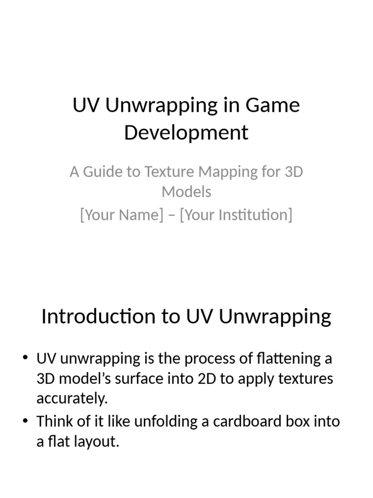 UV Unwrapping Game Development | PDF