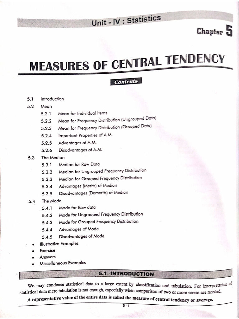 Ch-5 Measures of Central Tendency | PDF