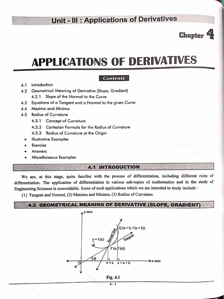 Ch-4 Application of Derivatives | PDF