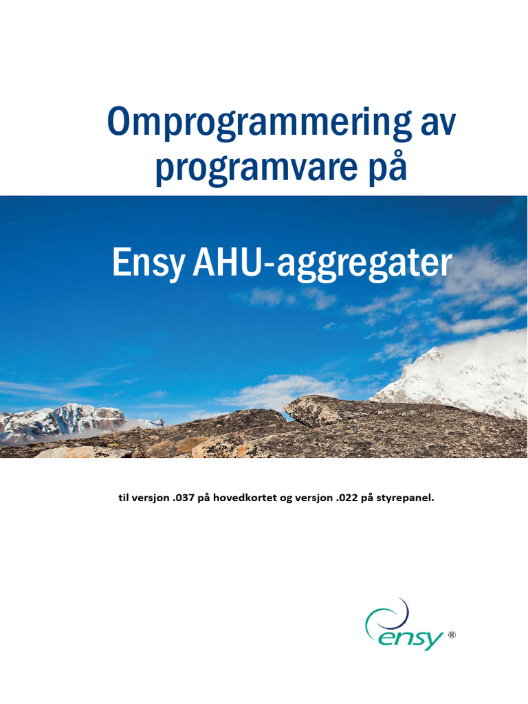 Omprogrammering Til Software 022 - 037 AHU Aggregater Rev 0 - 04.06. ...