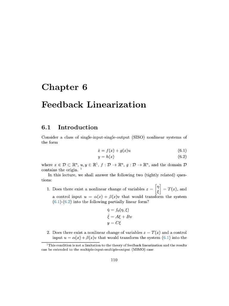 Notes NonLinear Control | PDF