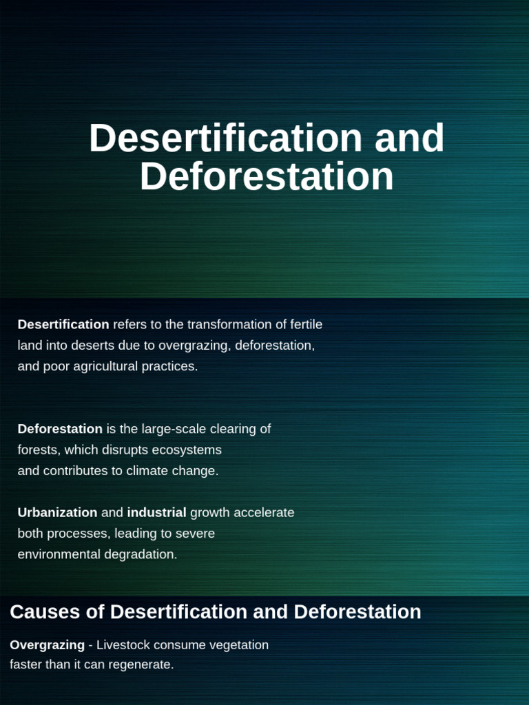 Desertification Deforestation Mass Extinction 1 | PDF | Deforestation ...
