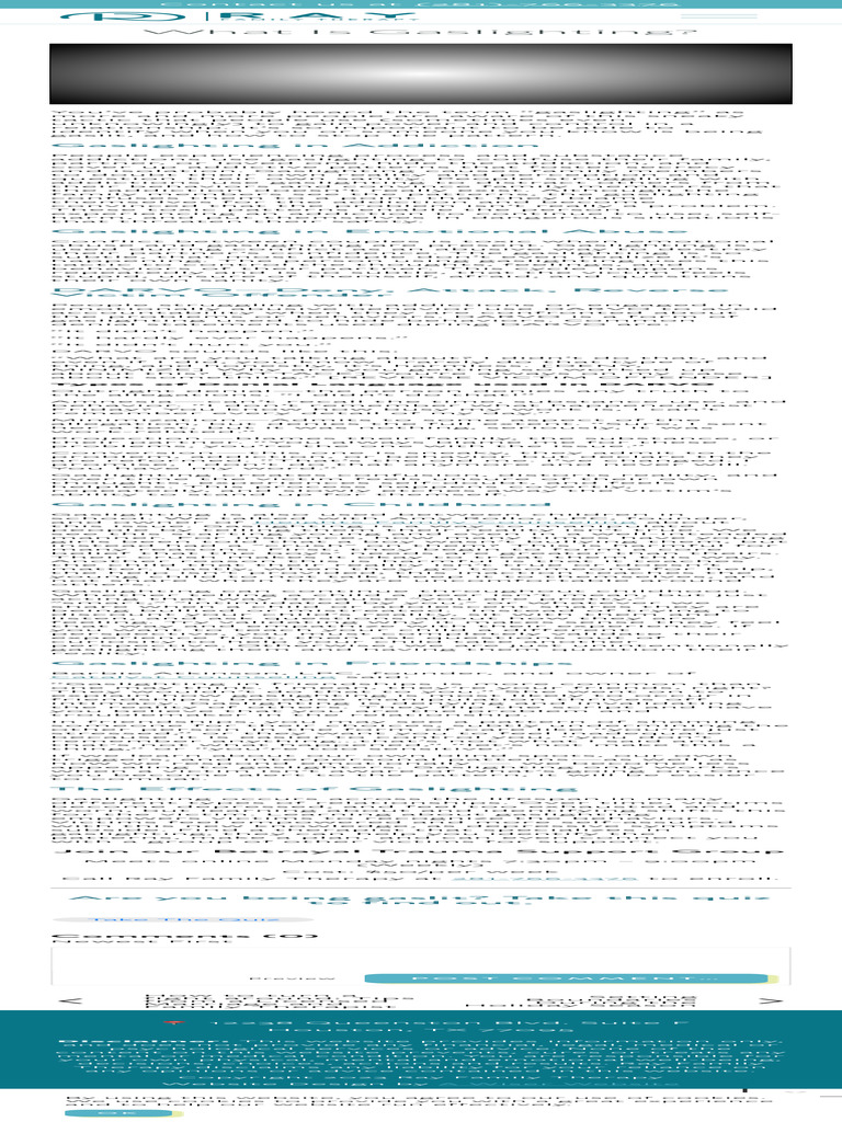 What Is Gaslighting - Ray Family Therapy | PDF | Bullying | Friendship